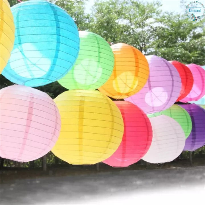 【Elegant Residence】1Pc 12 Color Colorful Paper Lanterns Multi-Color ...