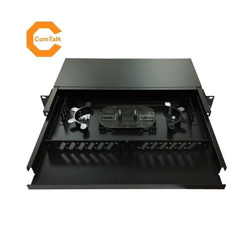 Dintek 1U Rack Mount Sliding Fiber Enclosure 24 Ports with SC Plates ...