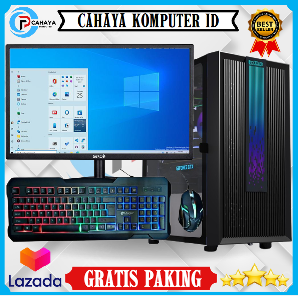 PC Editing Rendering Gaming Intel i7 Ram 16GB SSD 128GB VGA 4GB Monitor ...