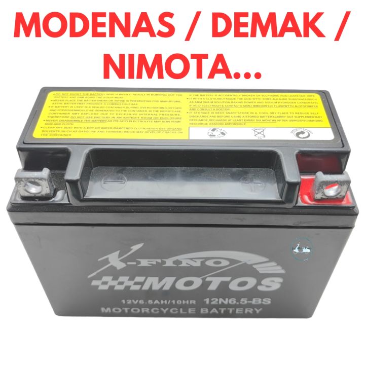 DRY BATTERY YB6.5 YTX6.5 12N6.5 BATTERI BATERI MODENAS KRISS MR2 KRISS ...