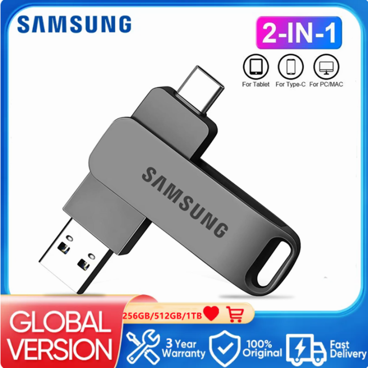 Samsung 1TB 2TB 2 In 1 Flash Drive High speed Metal USB Flash Drive ...