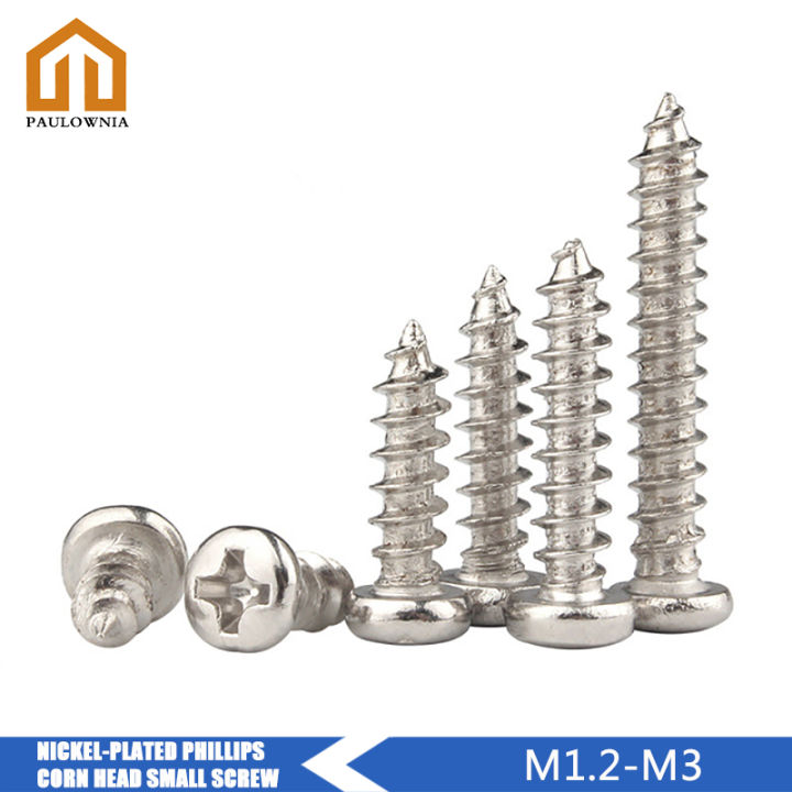 M1.2 M1ขนาดเล็ก M1.7 M1.4 M2 M3นิกเกิลชุบฟิลลิปส์หัวกลมสกรูเกลียวปล่อย ...