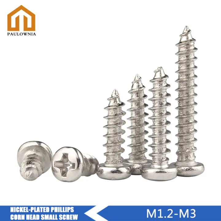 Small Size M1 M1.2 M1.4 M1.7 M2 M2.3 M2.6 M3 Nickel Plated Phillips ...