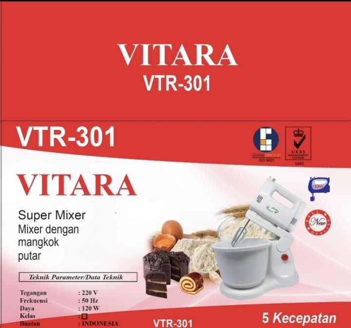 Stand Mixer / Mixer Duduk VITARA VTR 301 | Lazada Indonesia