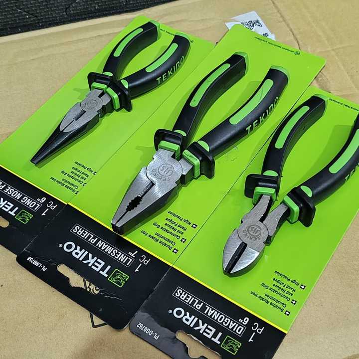 TEKIRO Tang Set tekiro 3 Pcs / Tang kombinasi 7 Inch + Tang Potong 6 Inch + Tang Lancip 6Inch ...