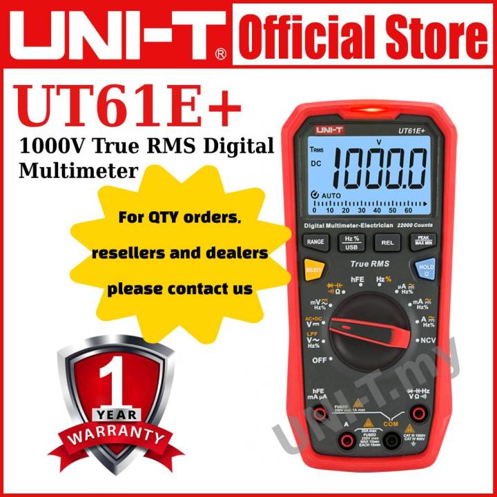 UNI-T UT61D+ UT61E+ 1000V True RMS Digital Multimeter | Lazada