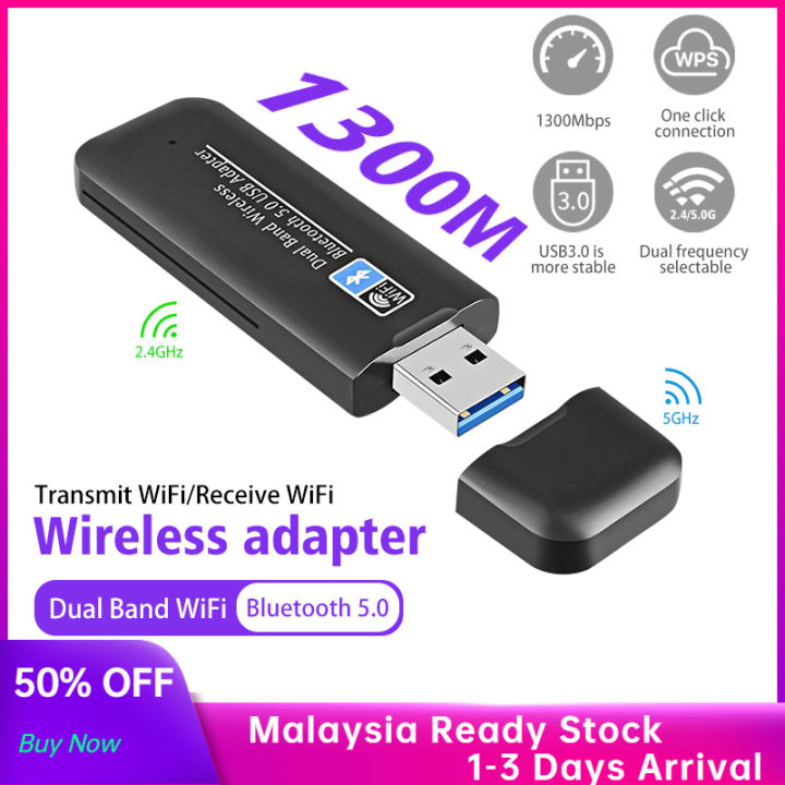 1300Mbps USB Wifi Adapter 2.4GHz 5GHz 600Mbps WiFi Antenna Dual Band Wireless Mini WiFi Network ...