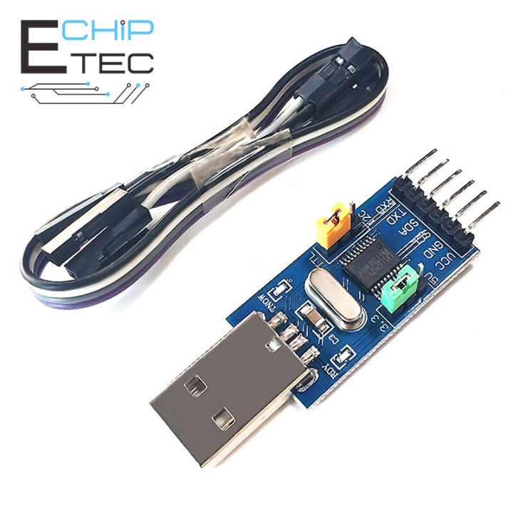 1PCS CH341T two-in-one module USB to I2C IIC UART USB to TTL single-chip serial port downloader ...