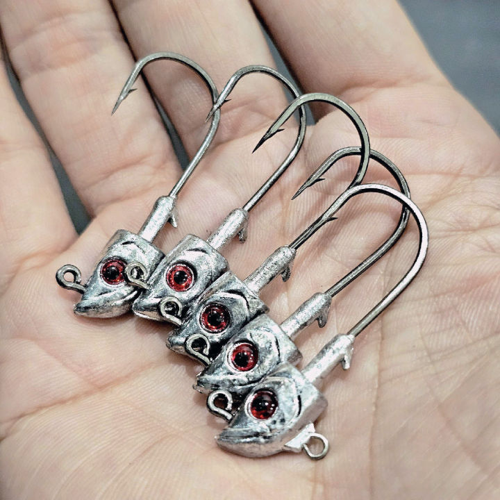 หัวจิ๊ก 5หัว เบ็ดแข็ง WOLF หัวจิ๊กปลายาง มีห่วงท้อง เบ็ดคมแข็ง | Lazada ...