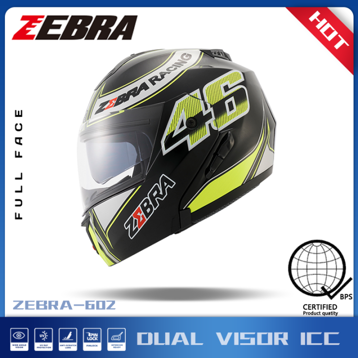 Zebra Full Face Motorcycles Modular Helmet Dual Lens Motor Helmets YM ...