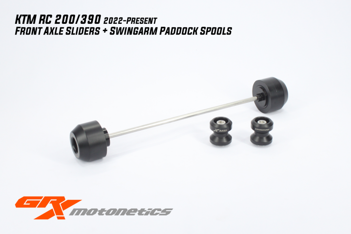 KTM RC 200 / 390 Front Axle Sliders + Swingarm Spools 2022 - Present ...