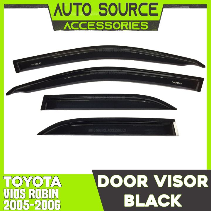 Toyota Vios Robin 2005 Door Visor / Rain Gutter Black | Lazada PH