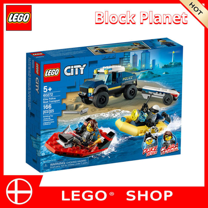 【Official】 LEGO City 60272 Police Boat Transport (166 Pieces) 5+ -Block ...