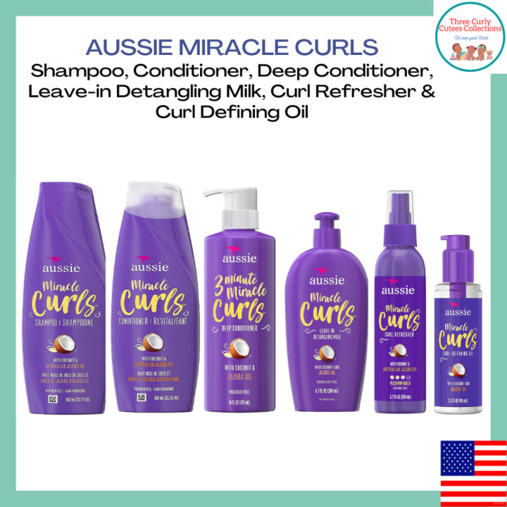 Aussie Miracle Curls Collection Shampoo Conditioner Deep Con