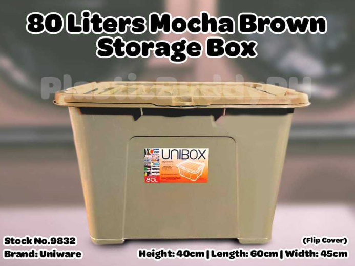 80liters MOCAH BROWN STORAGE BOX WITH WHEELS AND KEYHOLE | Lazada PH