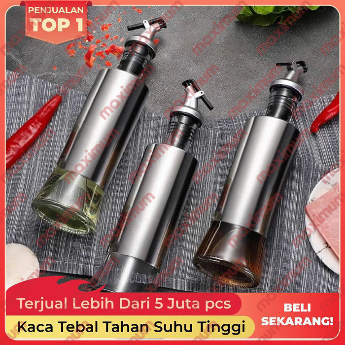 MAX COD - [OIL BOTTLE] Botol Minyak Olive Oil Stainles Steel Platted ...