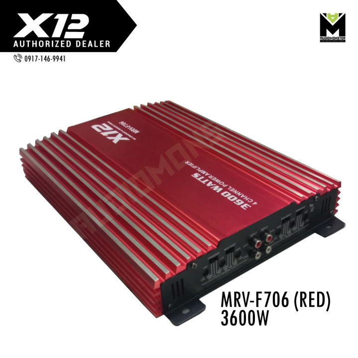 X12 MRV-F706 3600W 4 Channel Car Power Ampifier (Red) | Lazada PH