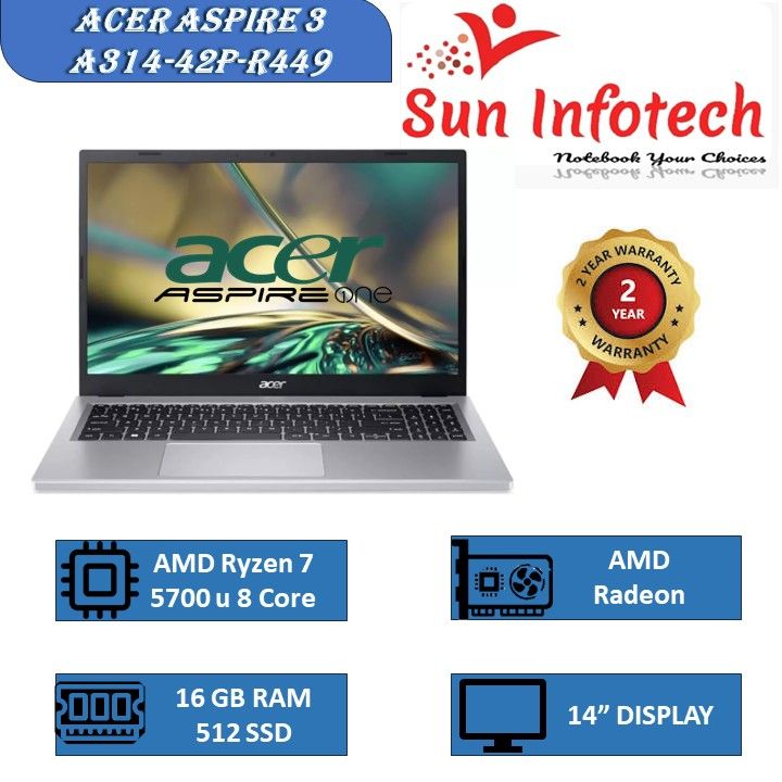 Acer Aspire 3 Everyday Office Use Laptop | A314-42P-R449 (Silver ...