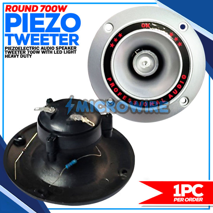 Round Piezo Tweeter 700W With LED Piezoelectric Audio Speaker Tweeter ...