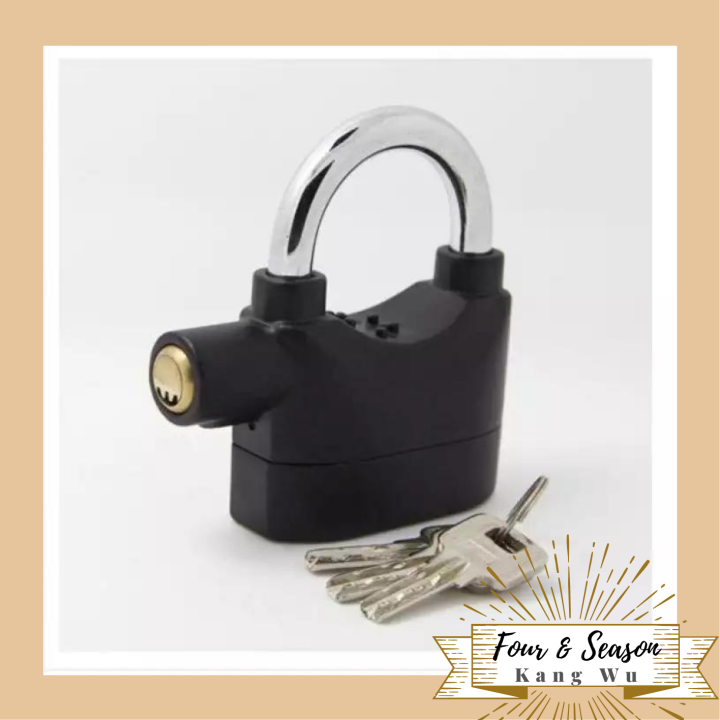 Four Season Alarm Padlock for Door/Motor/Bike/Car 110db Anti-Theft ...