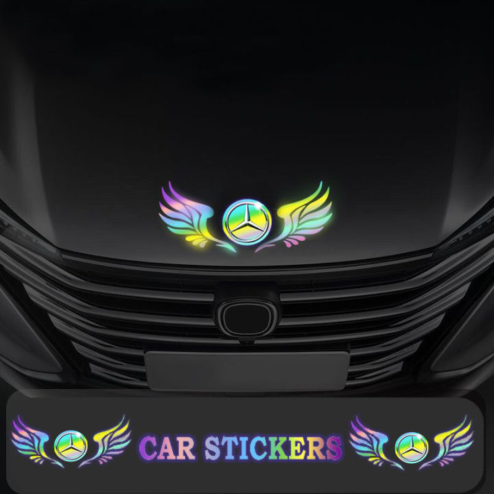 Car Logo Colorful Laser Body Decoration Sticker Suitable for Mercedes Benz GLK GL ML C180L C200L ...