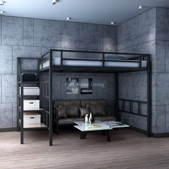 👨‍👩‍👦 [1.75 to 2.5M Height] Queen Loft Bed Elevated Katil Queen Loteng ...