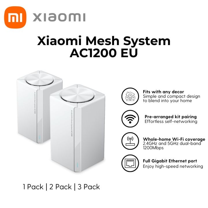 Xiaomi Mesh System AC1200 l Home-wide coverage l High-speed dual-band gigabit network | Lazada PH