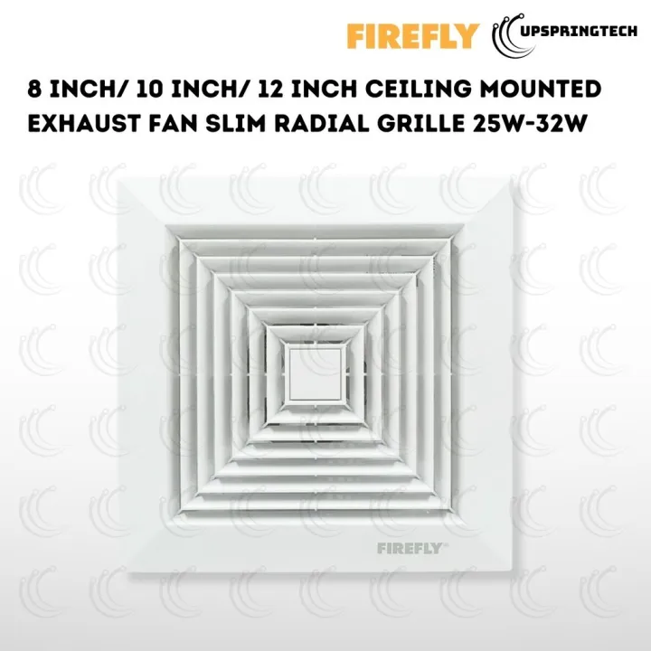 FIREFLY 8inch - 12inch Ceiling Mounted Exhaust Fan Slim Radial Grille ...