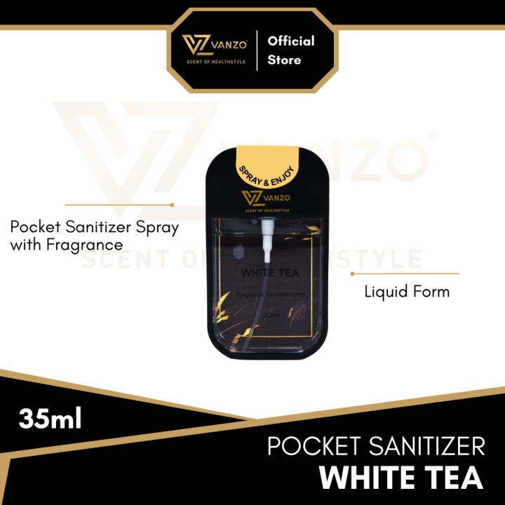 [White Tea] VANZO Pocket Sanitizer Spray with Fragrance 35ml | Lazada