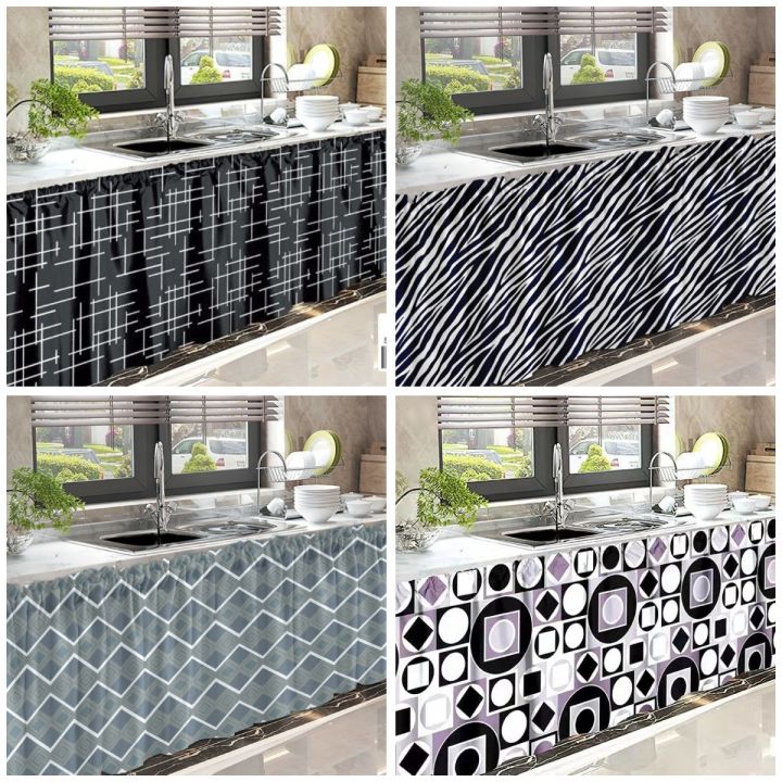 1PCS New sale Black Kitchen Sink Curtain Kurtina Lababo Under Sink ...