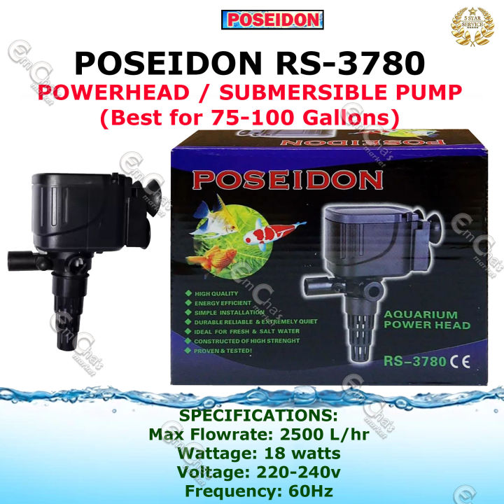 Poseidon RS-3780 Powerhead ONLY 18watts for 75-100 Gallons(75gl)(100gl ...