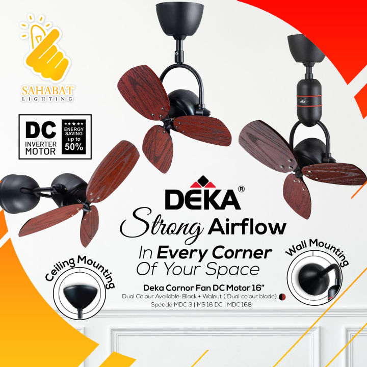 [SIRIM] DEKA Corner Fan Series (16 Inch) 7-Speed Remote Control Wall ...