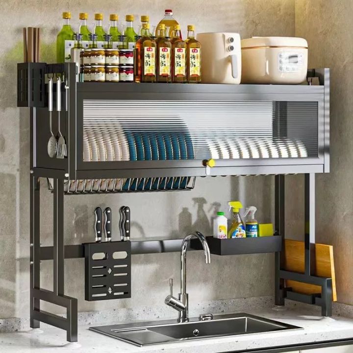 Stainless Steel Dish Rack Rak Pinggan Sink Dish Drainer Kitchen Racks ...