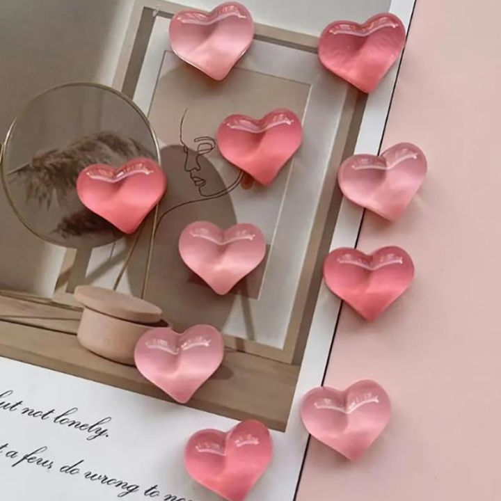 🎈 TGP 6pcs Heart Shaped Refrigerator Magnets Set Strong Plastic Water ...