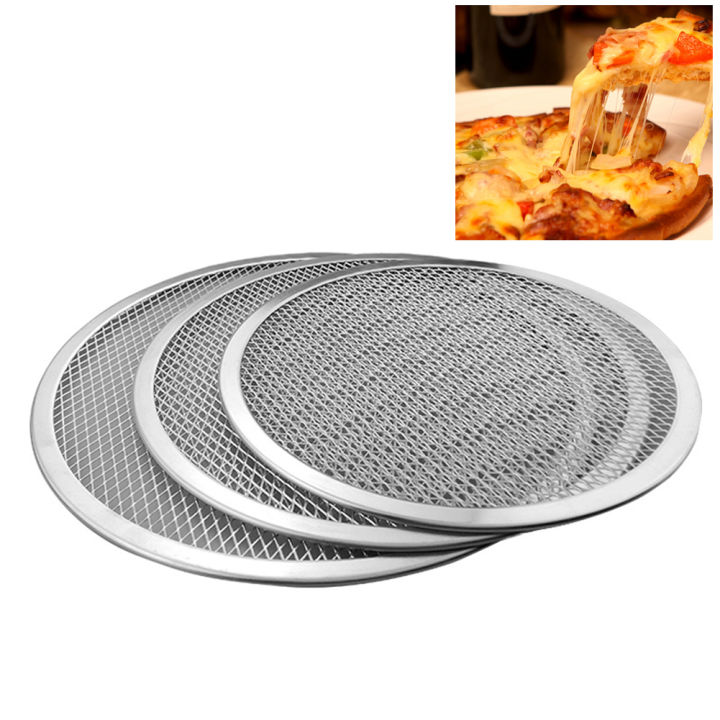 Thicken Round Aluminium Pizza Screen Non-stick Reusable Mesh Baking ...