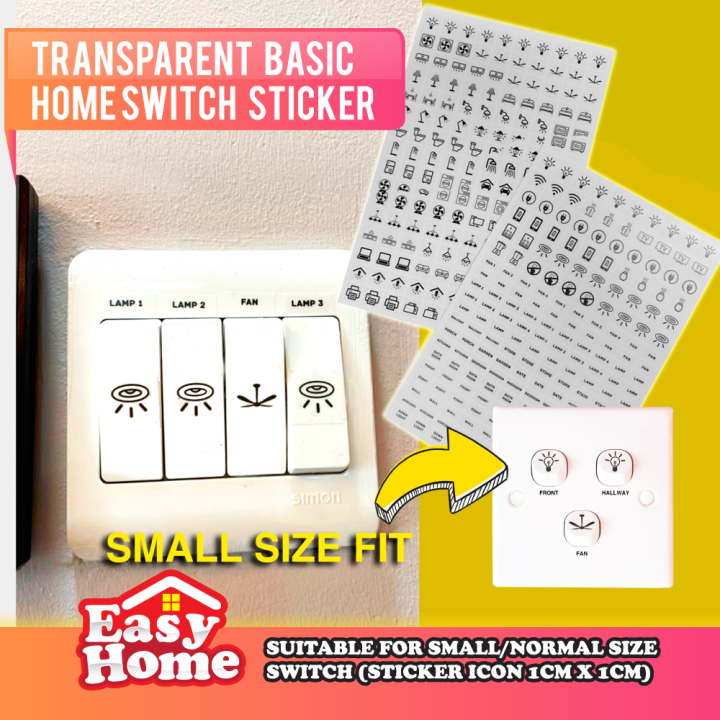 Sticker Suis Rumah / Home Switch Label Transparent Sticker Icons and ...