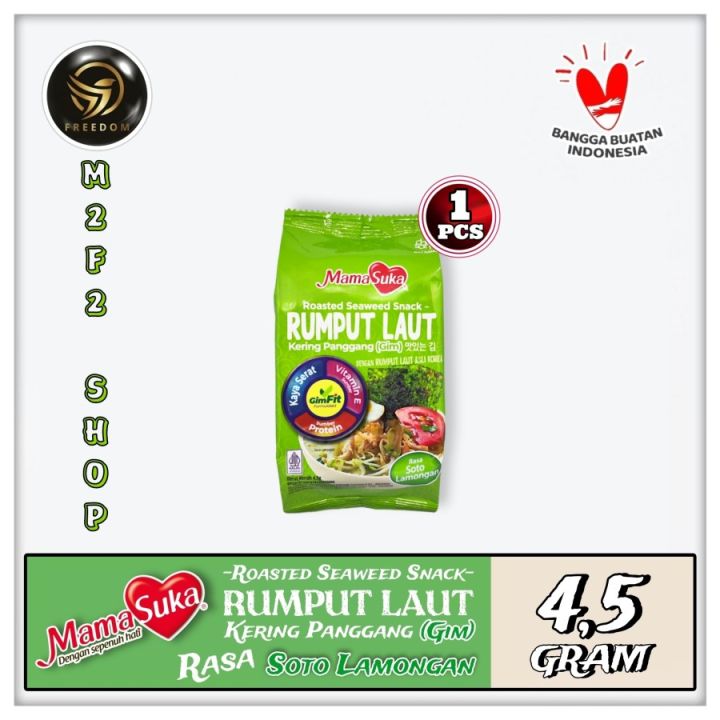MamaSuka Snack Rumput Laut Panggang Rasa Soto Lamongan - 4,5 gr ...