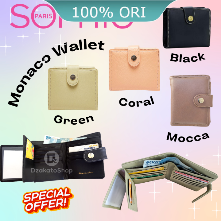 Sophie Martin Paris Dompet Cewek Monaco Hitam Coral Mocca Hijau Wanita ...