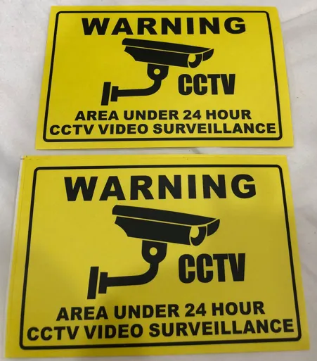 CCTV Sticker Pelekat Video Surveillance Sticker 24H CCTV Video Camera ...