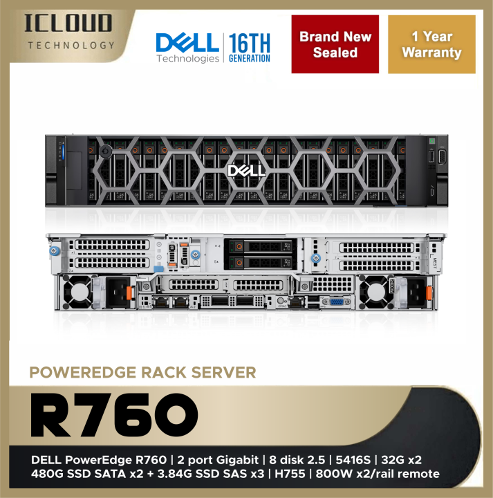 DELL R760 Server | DELL PowerEdge R760 - Dell Rack Servers | 2 port ...