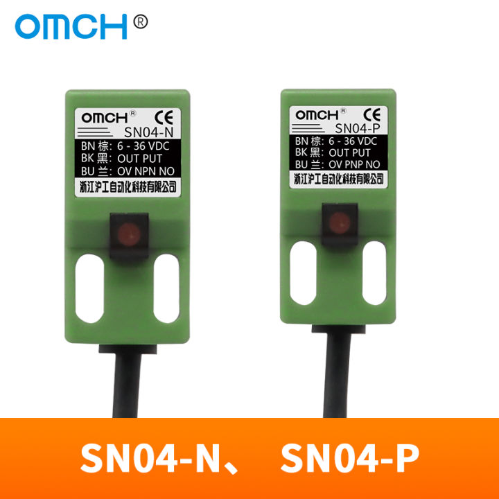 OMCH SN04-N ที่มีชื่อเสียง SN04N 4มม. Approach Sensor NPN 3สาย NO 6-30V DC Inductive Proximity ...