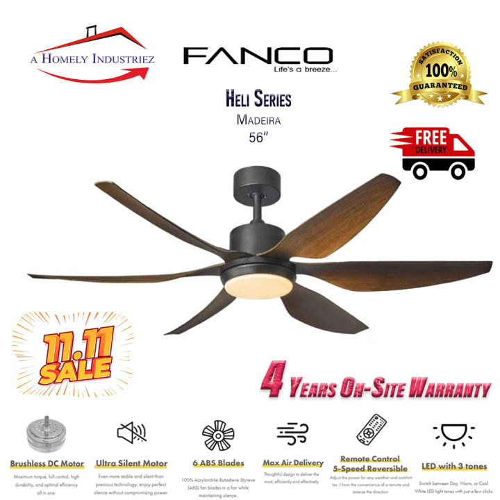 FANCO Heli 56" 6 Blade Ceiling Fan w Remote | Free Express Delivery ...