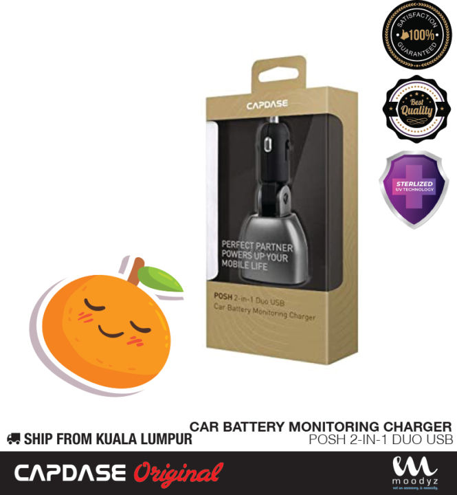 [CLEARANCE] CAPDASE® Posh 2-in-1 Duo USB Car Battery Monitoring Charger ...