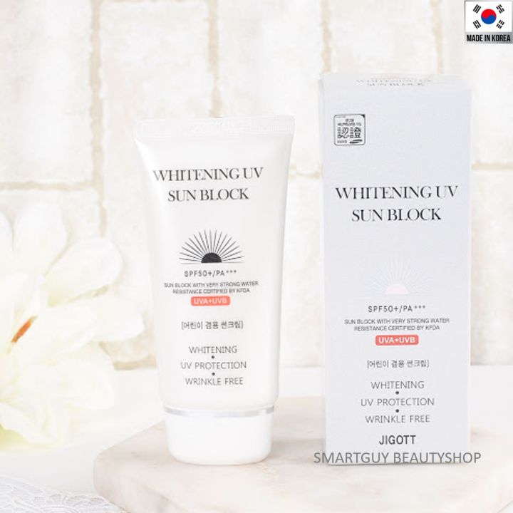 JIGOTT Whitening UV Sun Block SPF50+ PA+++ ผลิตภัณฑ์ปกป้องผิวหน้าจากแสง ...