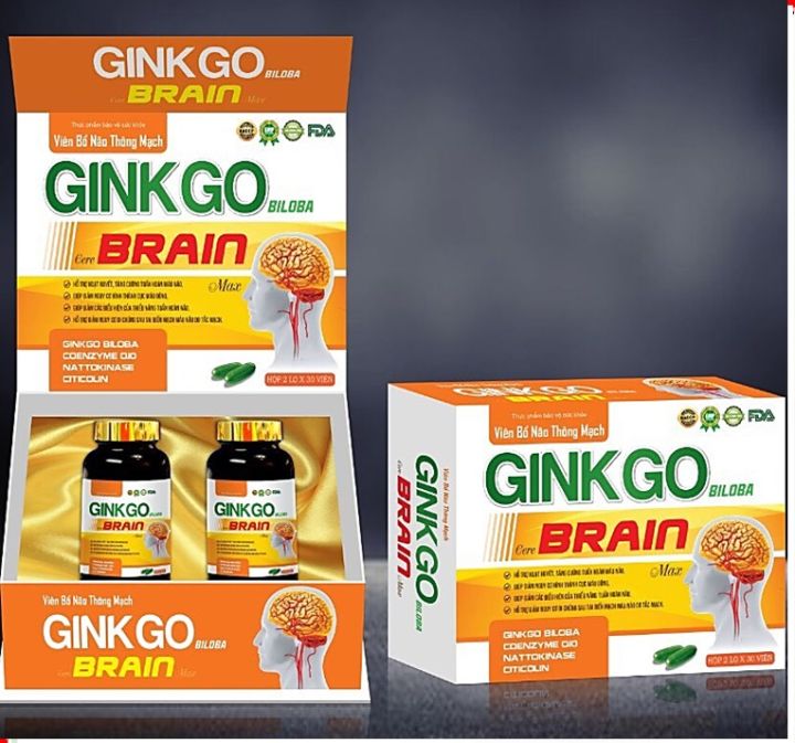 [Combo 2 lọ] Viên Uống Bổ Não Ginkgo BiloBa Cere Brain Max 600mg Hỗ TRợ ...