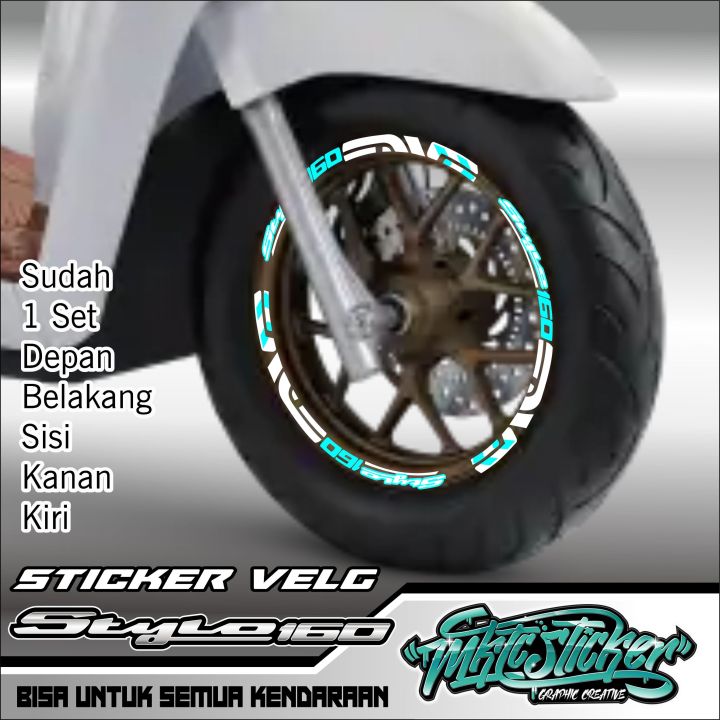 STICKER VELG PELEK HONDA STYLO 160 UNTUK TIPE ABS ROYAL MATE WHITE ...