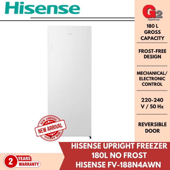 Hisense 180 L Upright Freezer (FV-188N4AWN) – Energy Saving, Frost-Free ...