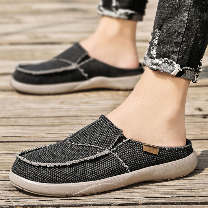 TR-tiger plus size half shoes for men slip on shoes for men flat shoes ...