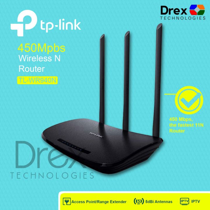 TP-LINK TL-WR940N 450Mbps Wireless N Router | Lazada PH