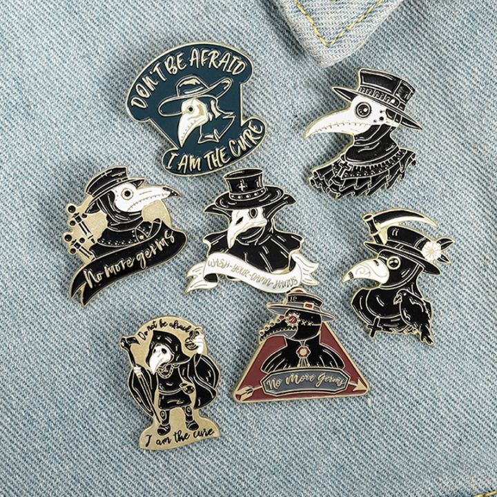 Plague Doctor Enamel Pins Collect Punk Beak Face Brooches Lazada 8953